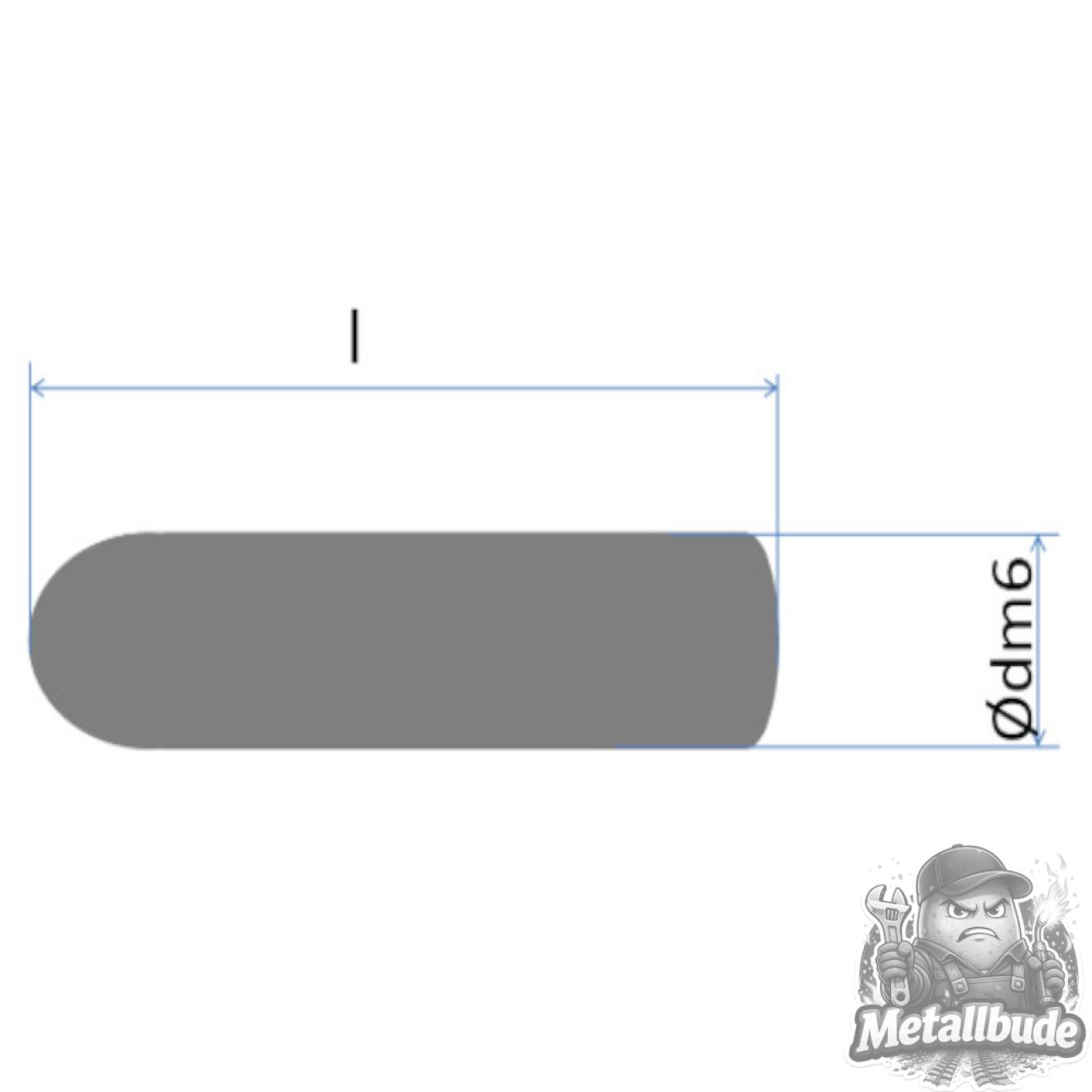 Zylinderstift DIN 6325 Toleranz m6 Stahl gehärtet Durchmesser 20 x 60 ...