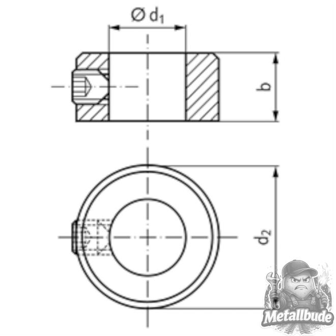 Stellring DIN 705 A Bohrung 8mm Edelstahl 1.4305 Gewindestift mit ...