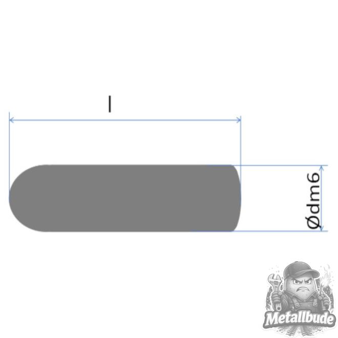 Zylinderstift DIN 6325 Toleranz m6 Stahl gehärtet Durchmesser 20 x 60 ...